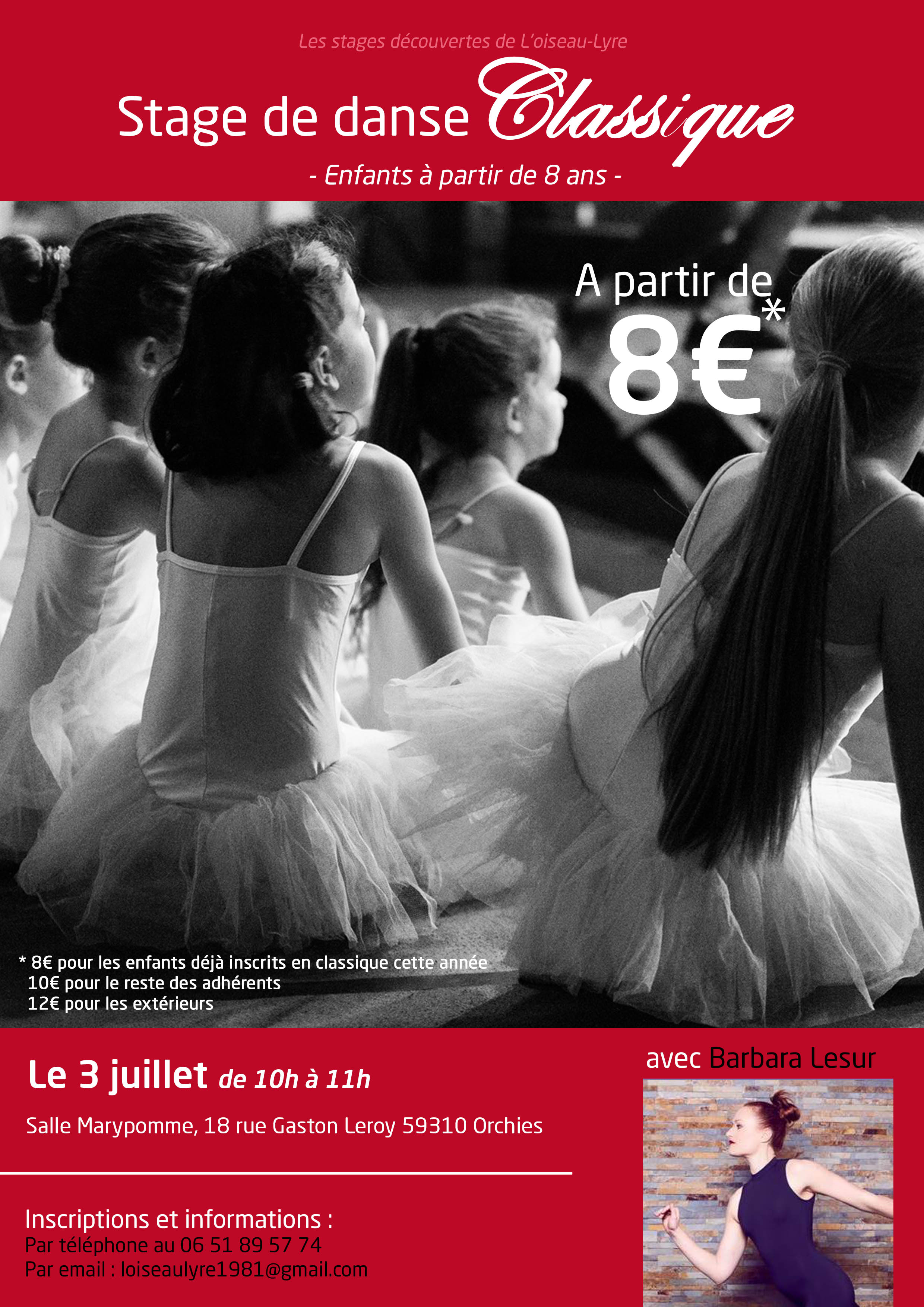 Stage de danse Classique / 8 à 10 ans – L'Oiseau-Lyre